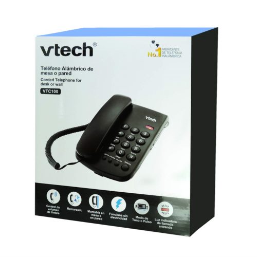Vtech Corded Telephone (Black – Landline) – Shop 242